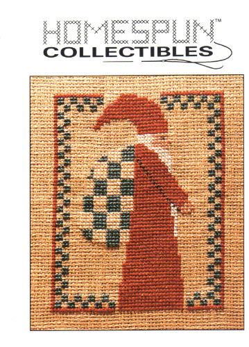 Homespun Collectibles FOLK ART SANTA with CHECKERED SACK