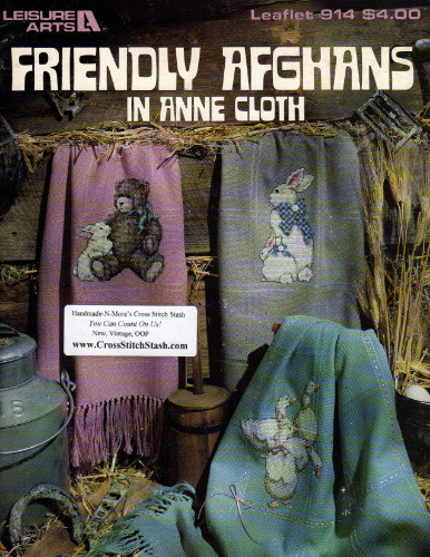 Leisure Arts FRIENDLY AFGHANS in Anne Cloth
