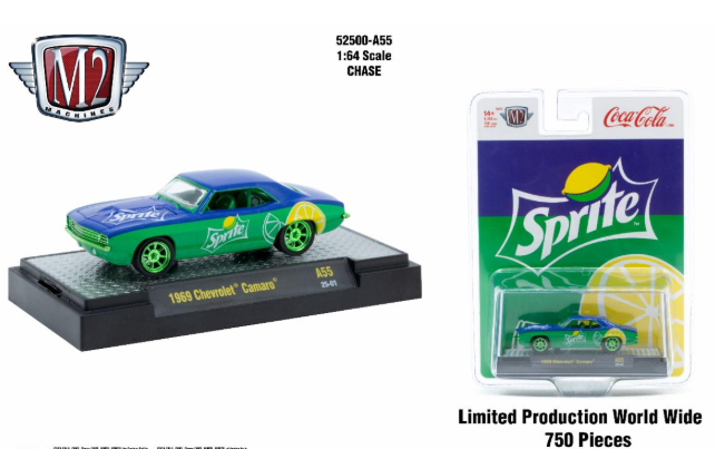 M2 Machines Coca-Cola Release A55 1969 Chevrolet Camaro Sprite CHASE ...
