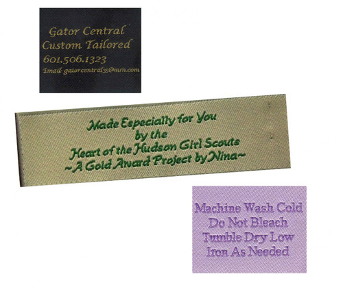 Personalized Fabric Prayer Shawl Labels - 4 Line Layout