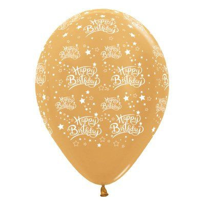 Balloon 30cm Metallic Gold Hap - All Party Supplies