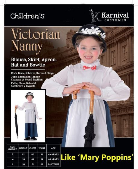 Costume Child Victorian Nanny Medium - All Party Supplies