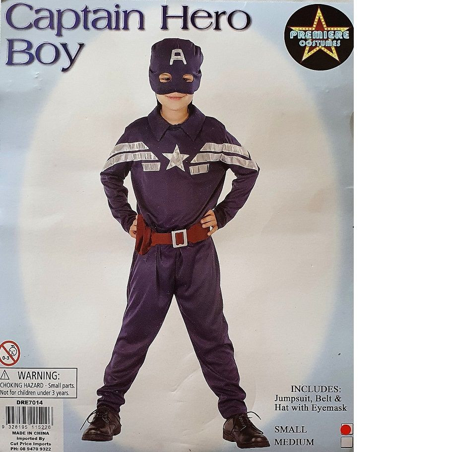Costume Child Captain Hero Boy Small - All Party Supplies
