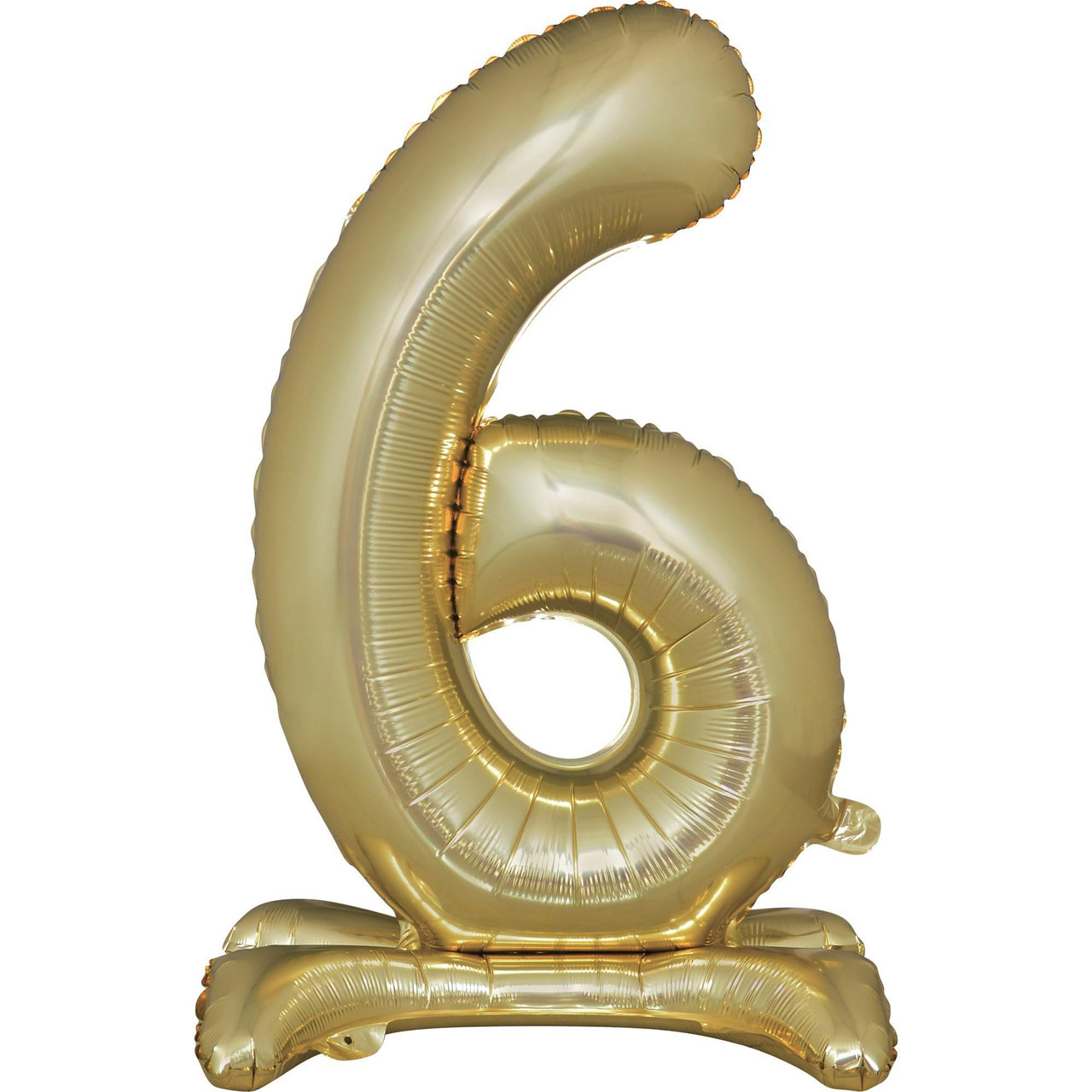 Balloon Foil 76cm 6 standing White Gold Shape - All Party Supplies