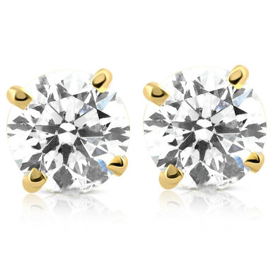 4 Ct Diamond Studs 14k Yellow Gold