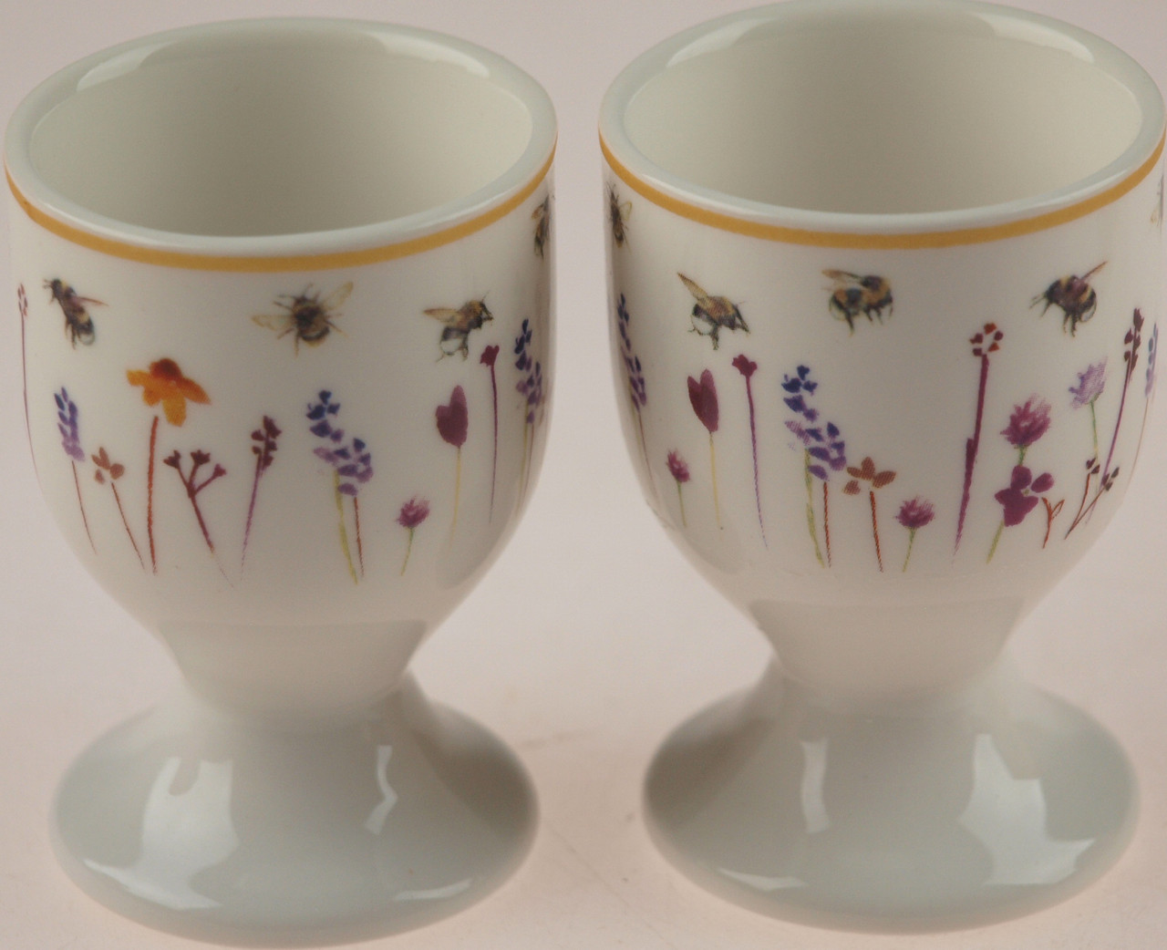 Set Of 2 Busy Bumble Bee Ceramic Egg Cups - Blue Whale Gifts