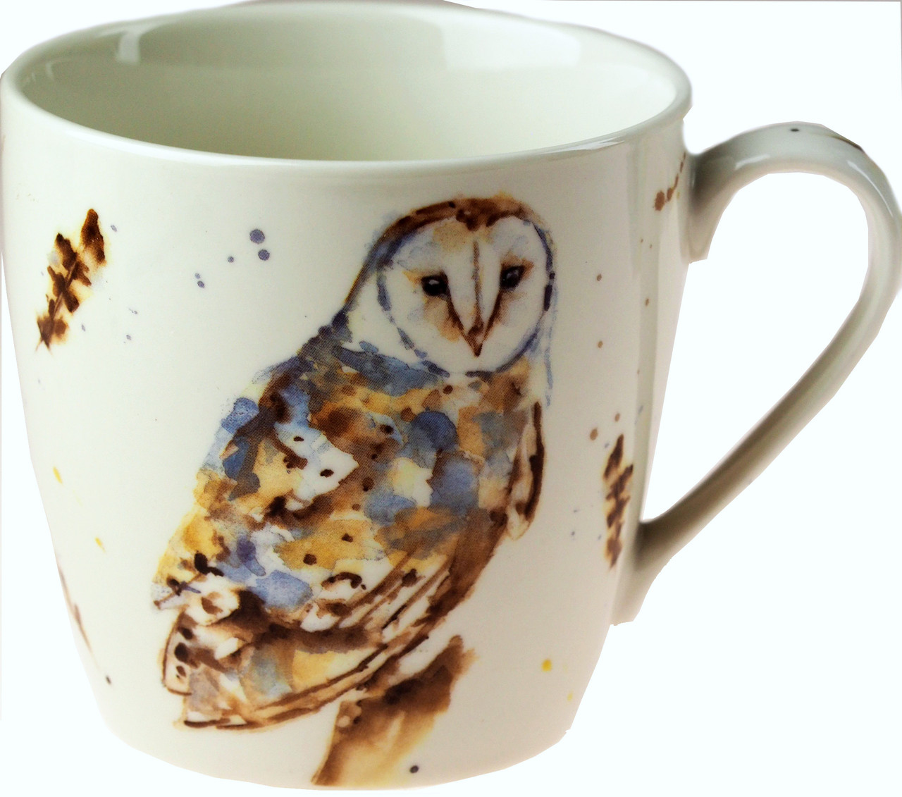 Country Life Watercolour Barn Owl White Ceramic China Mug - Blue Whale ...