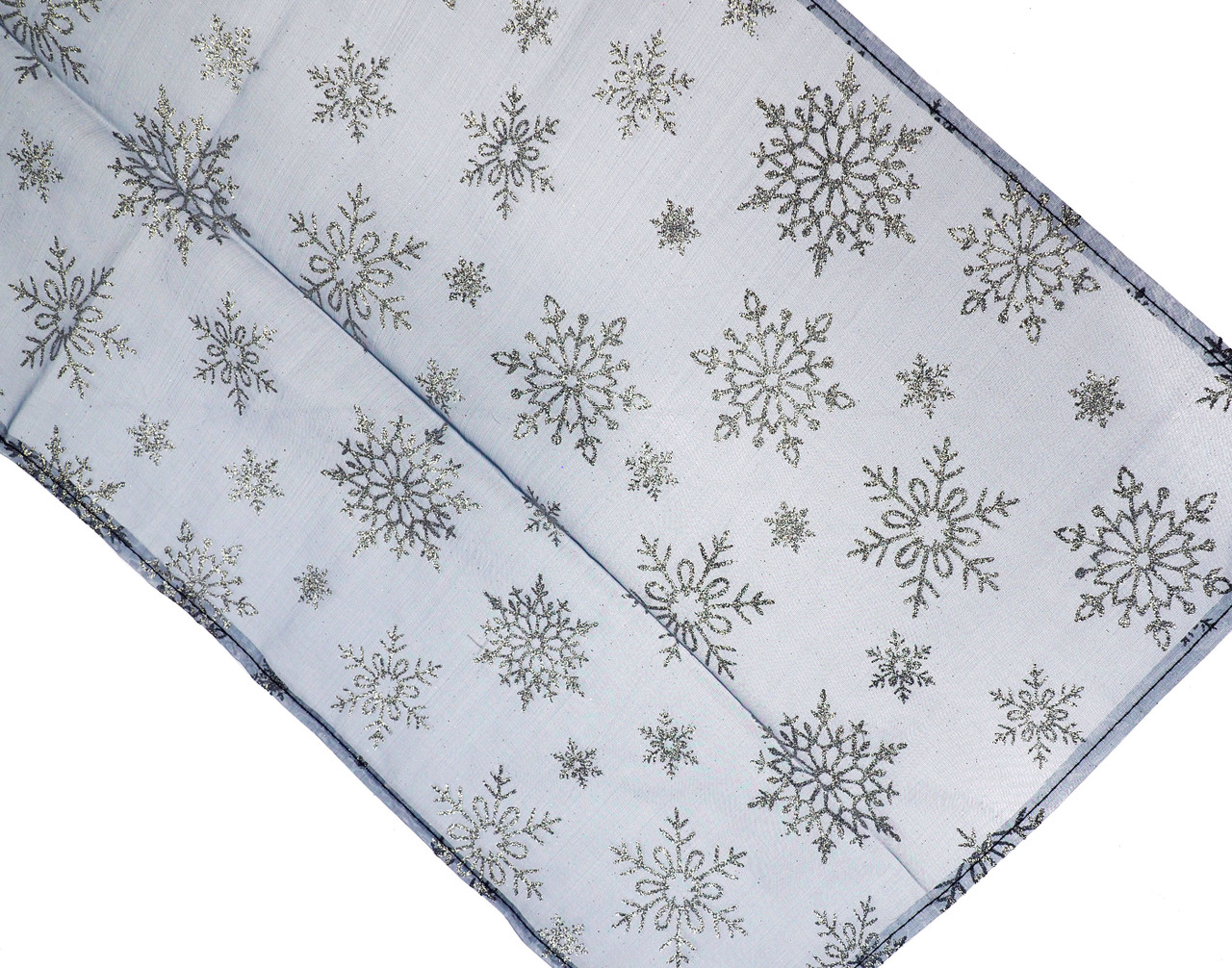 Sheer Voile Christmas Table Runner - 150 X 32cm - Navy Blue Silver ...