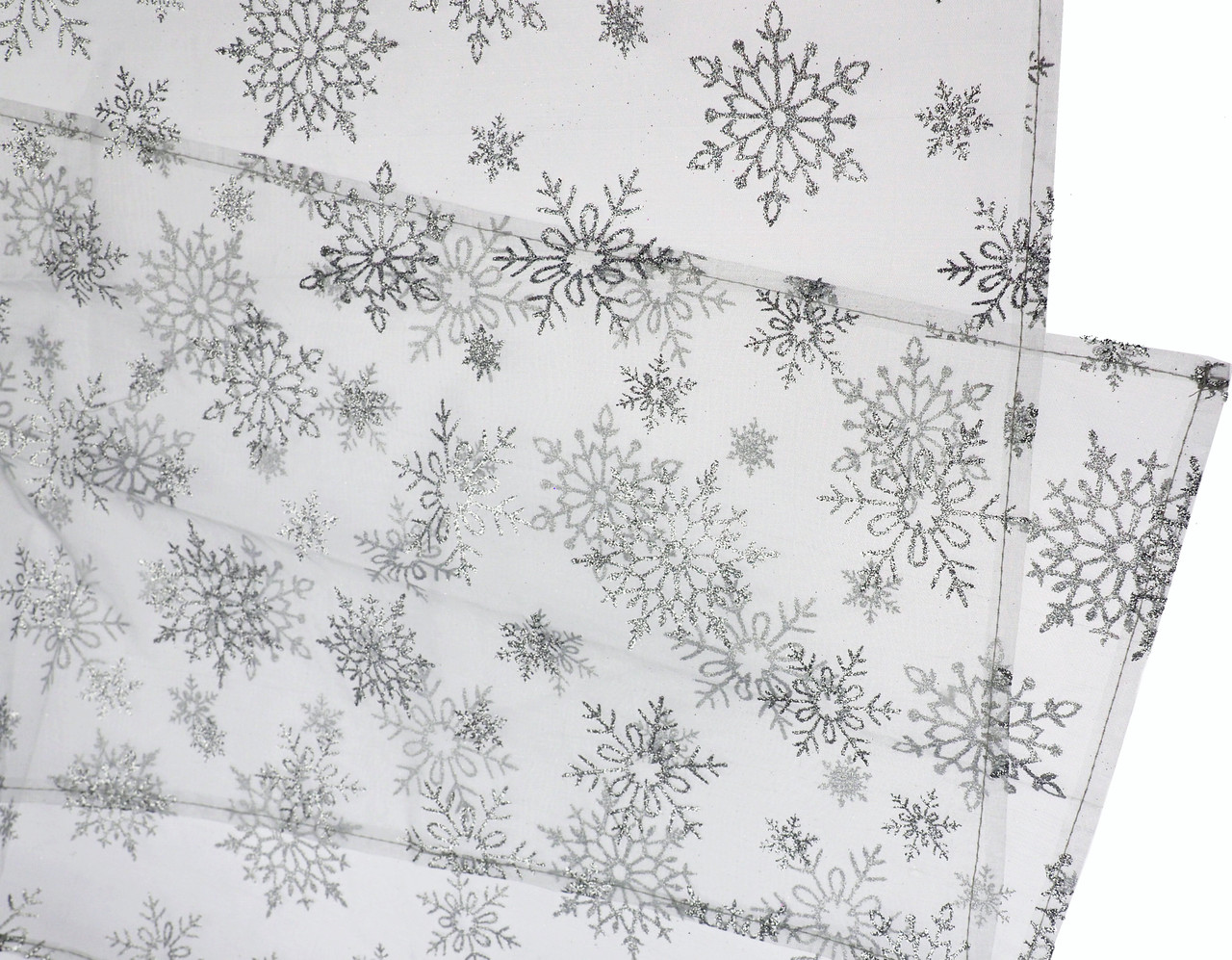 Sheer Voile Christmas Table Runner - 150 X 32cm - Grey Silver ...