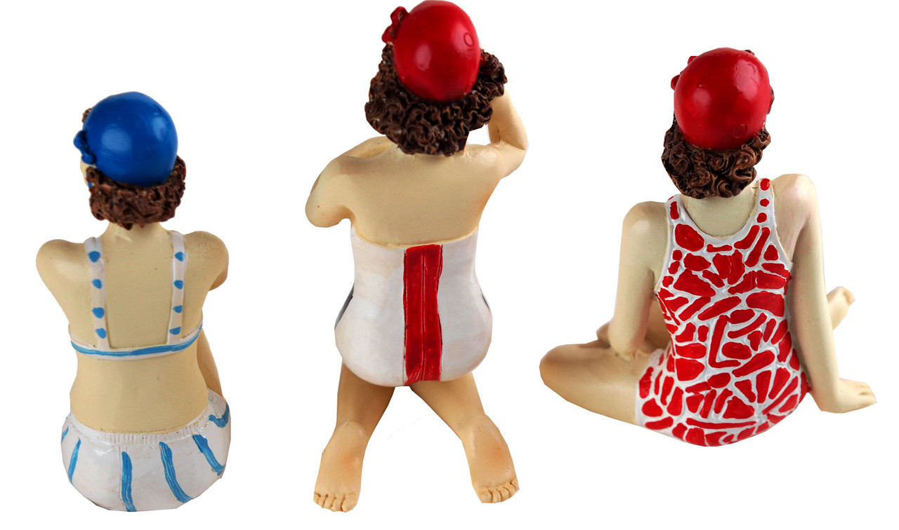 Lady Dippers In Swim Suits / Retro beach Costume Novelty Ornaments ...