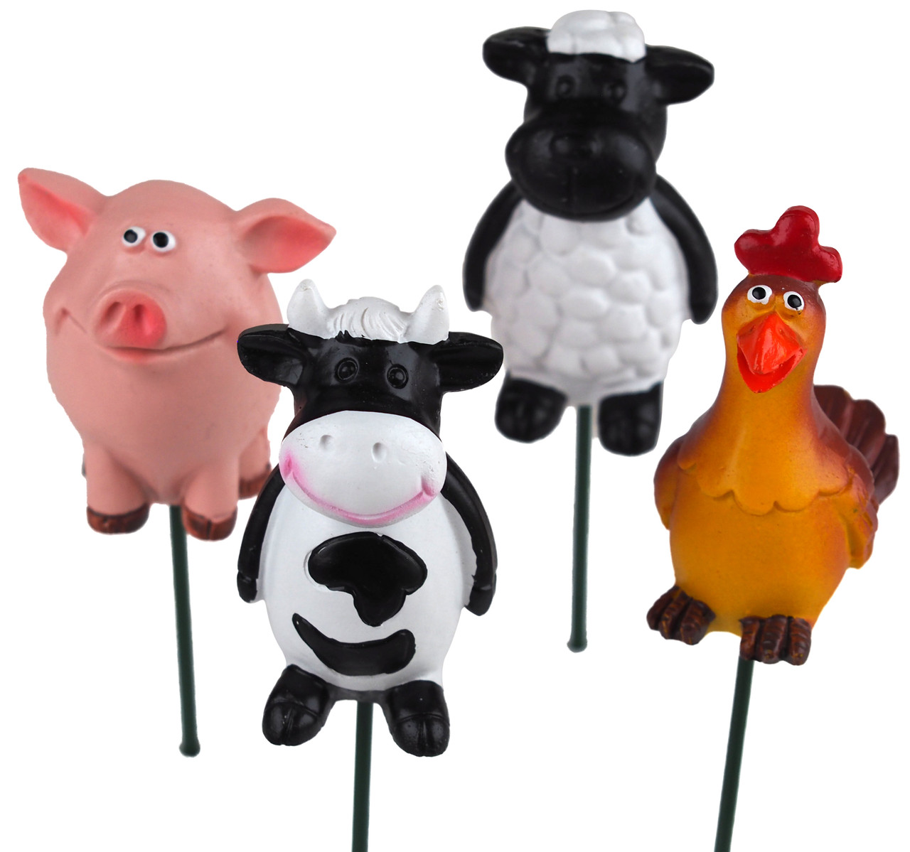 Farm Animal Garden Ornaments On Stake - Ideal For pots or pathway - Set ...