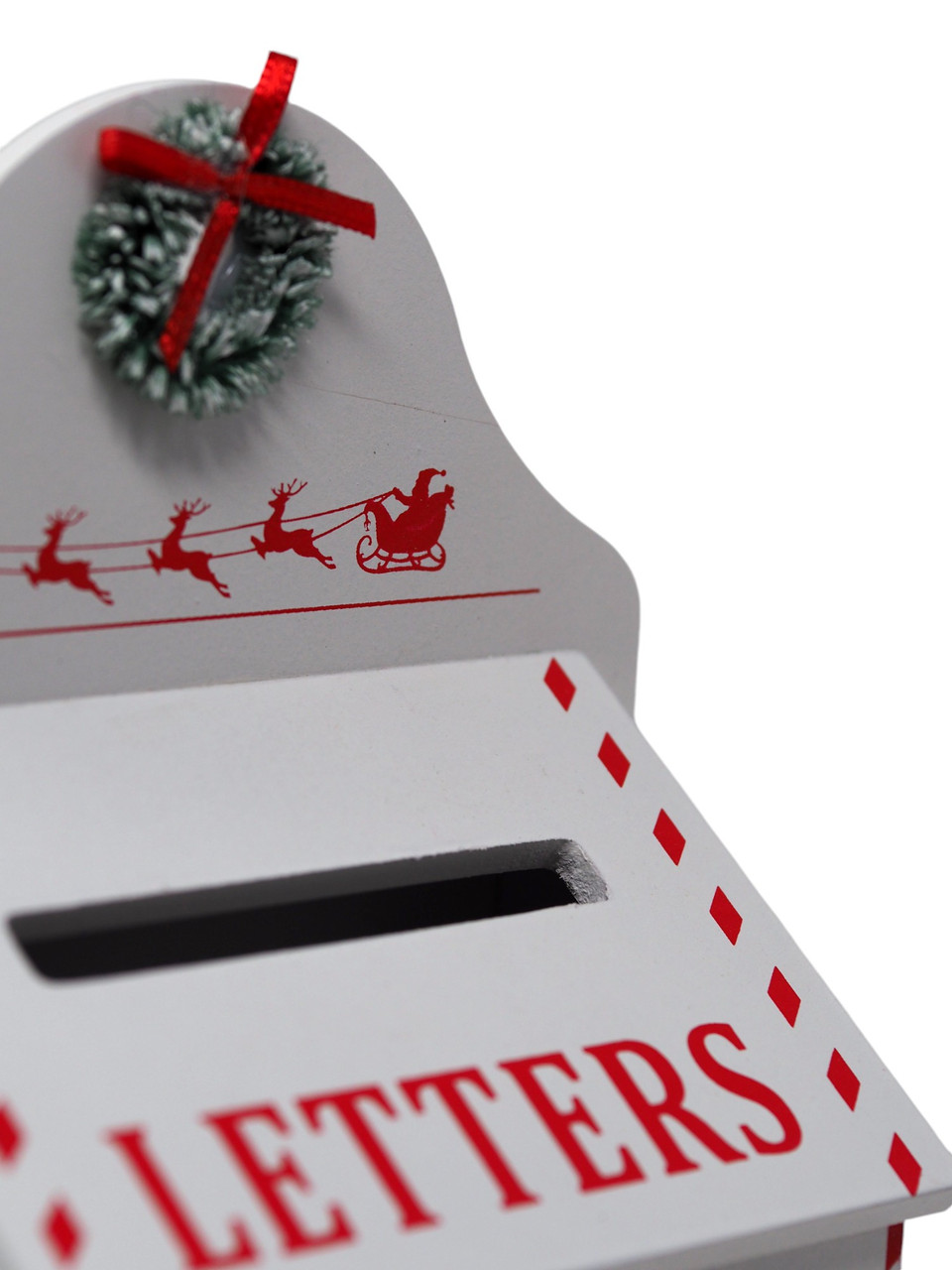 Christmas "Letters to Santa" Mail Post Box with Festive Design - White ...