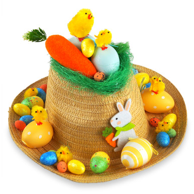 Boys Ready Made Decorated Easter Cowboy Hat Bonnet - Chicks & Carrots ...