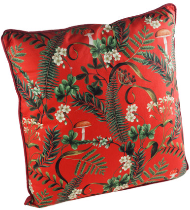 Woodland Mushroom Toadstool Cushions - Deep Red Home Decor - Square ...