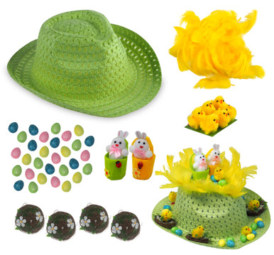 Boys Make Your Own Easter Cowboy Bonnet Hat Complete Kit - Chicks ...