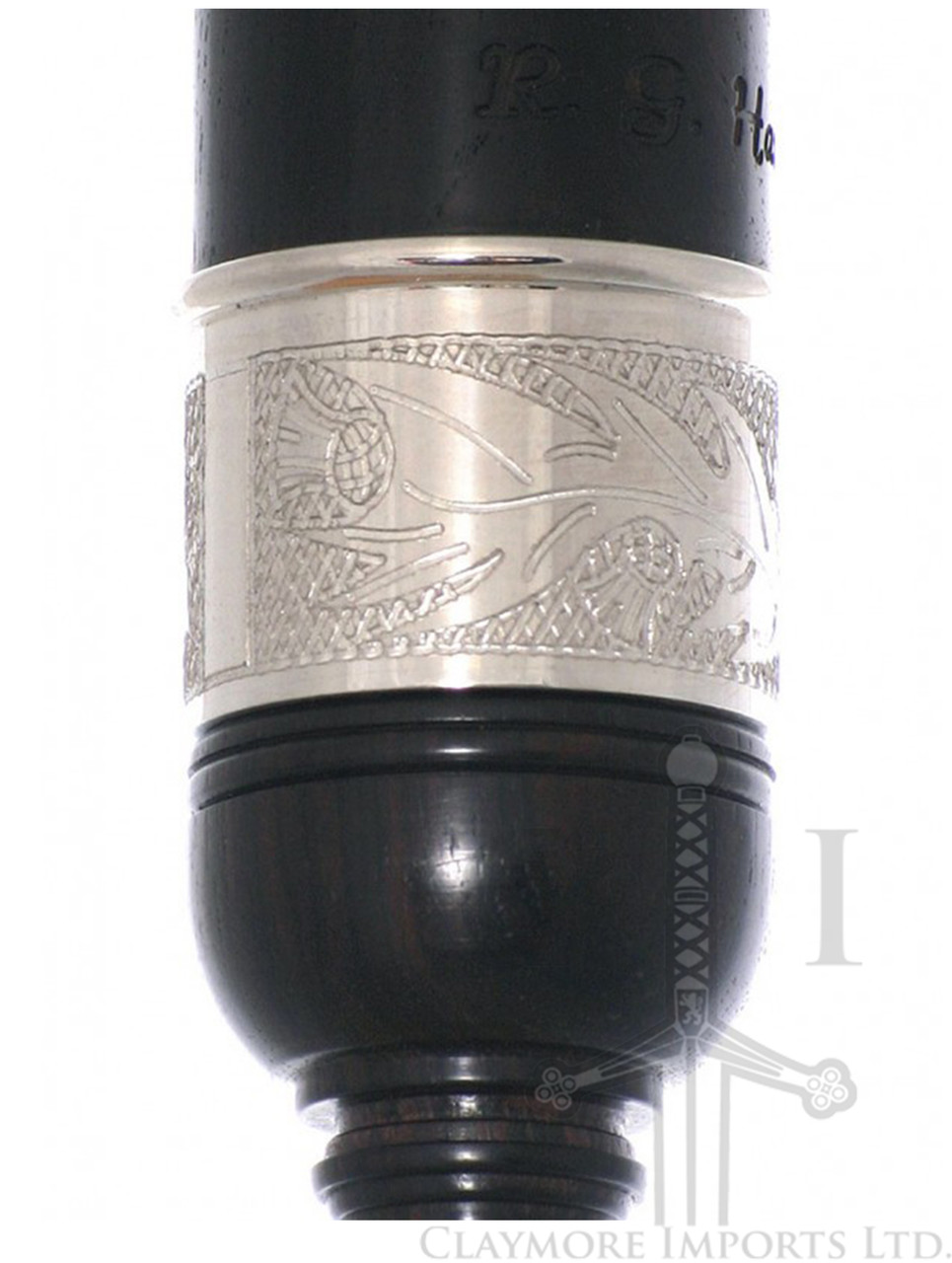 R.G. Hardie Standard Blackwood Practice Chanter with Engraved Nickel ...