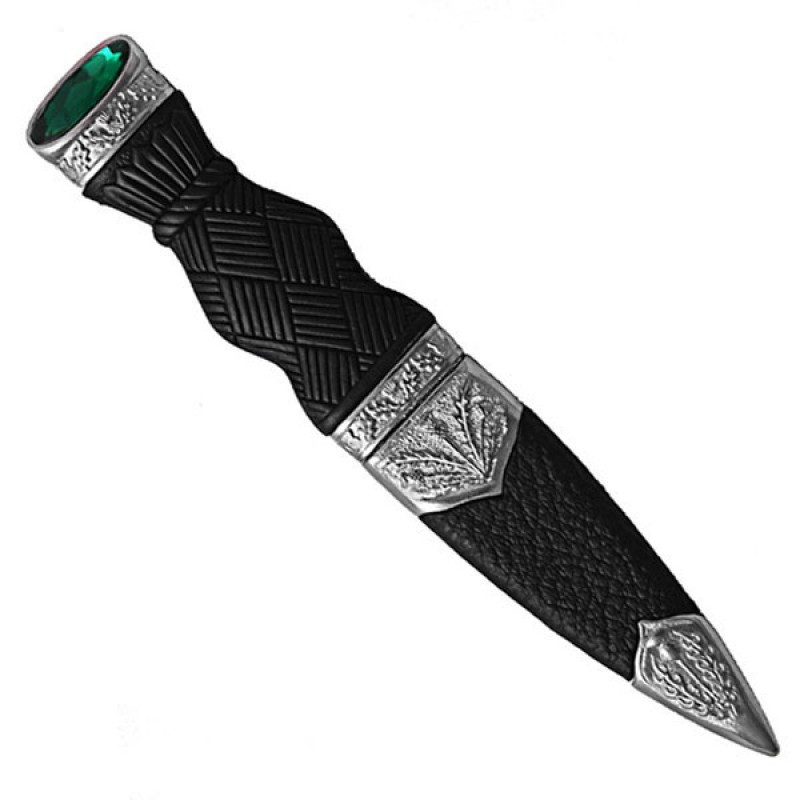 Sgian Dubh with Plain Handle and Top Stone