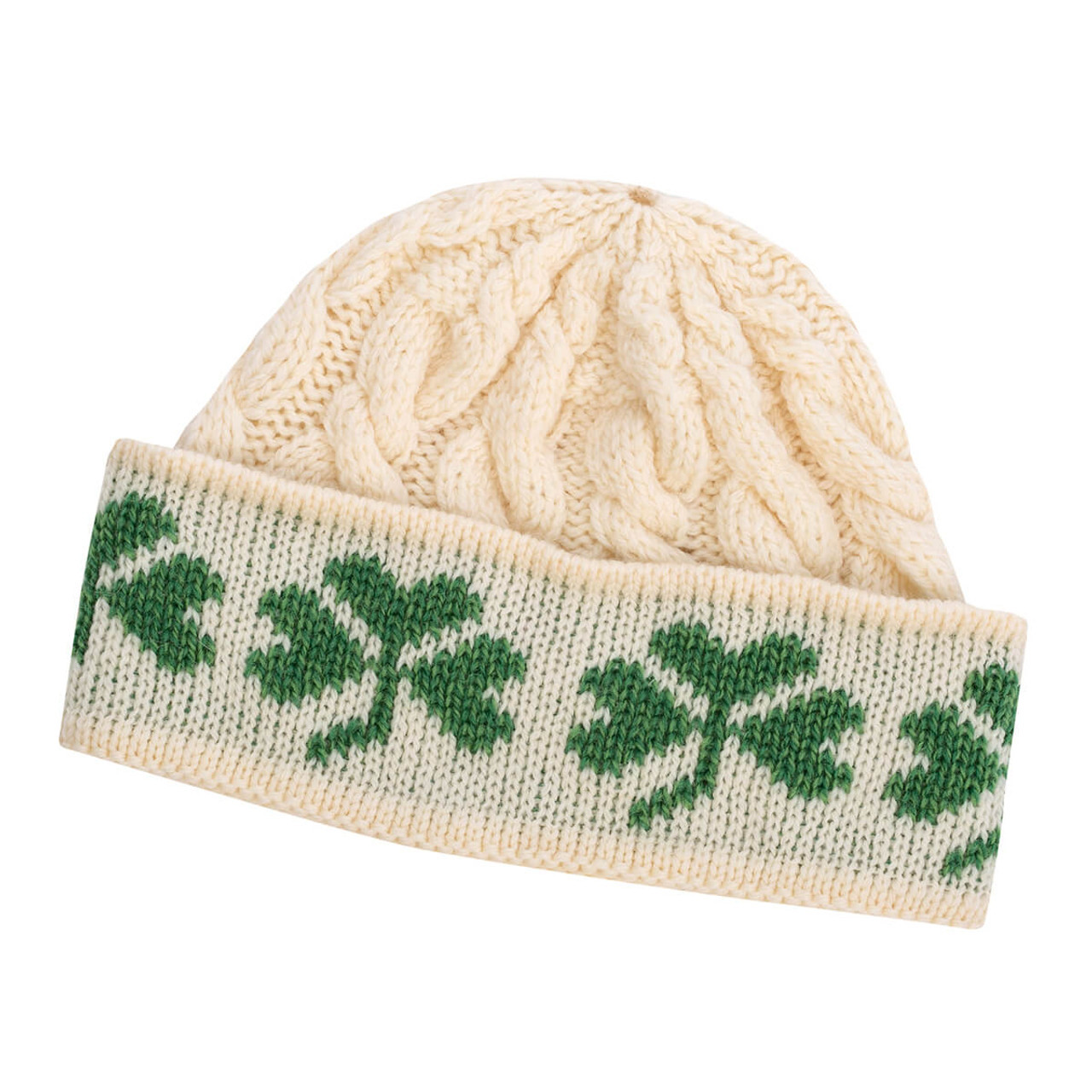 Shamrock Knit Merino Wool Hat - Navy