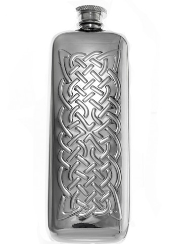 Celtic Knot Pewter Flask - 5.5"