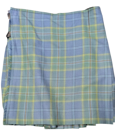 Used Top Stitch All Ireland Blue Kilt: 38" - 41" W x 22.5" L