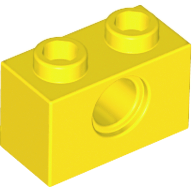 Technic, Brick 1x2 with Hole (Yellow)