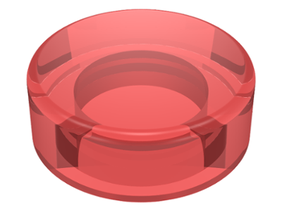 Tile, Round 1x1 (Trans Red)