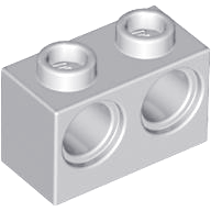 Technic, Brick 1x2 with Holes (Light Bluish Gray)