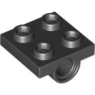 Plate, Modified 2x2 with Pin Hole (Black)