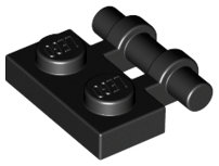 Plate, Modified 1x2 with Handle on Side - Free Ends (Black)