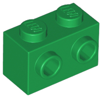 Brick, Modified 1x2 with Studs on 1 Side (Green)