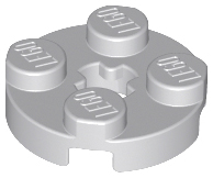 Plate, Round 2x2 with Axle Hole (Light Bluish Gray)