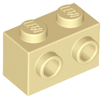Brick, Modified 1x2 with Studs on 1 Side (Tan)