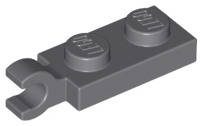 Plate, Modified 1x2 with Clip Horizontal on End (Dark Bluish Gray)