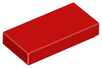 Tile 1x2 with Groove (Red)