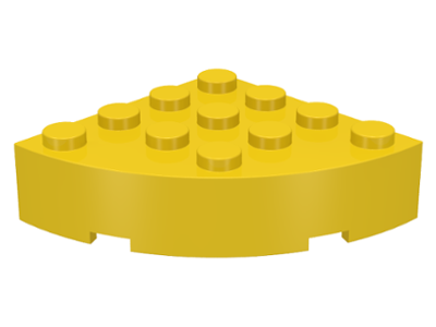 Brick, Round Corner 4x4 Full Brick (Yellow)