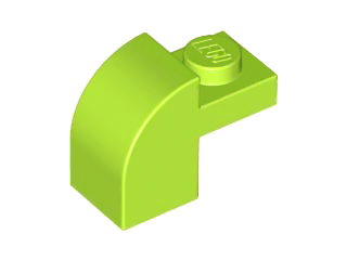 Brick, Modified 1x2x1 1/3 with Curved Top (Lime)