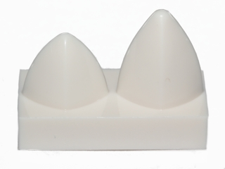 Tile, Modified 1x2 with 2 Teeth Vertical (White)