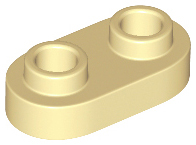 Plate, Round 1x2 with Open Studs (Tan)