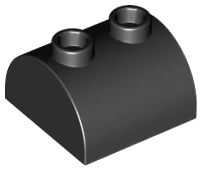 Brick, Modified 2x2 Curved Top with 2 Top Studs (Black)