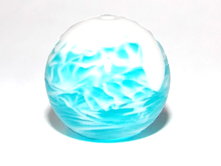 Bionicle Zamor Sphere (Ball) with Marbled Yellow Pattern (Trans Orange)