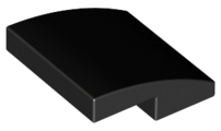 Slope, Curved 2x2 No Studs (Black)