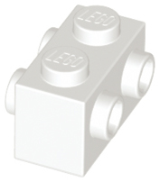 Brick, Modified 1x2 with Studs on 2 Sides (White)