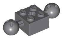 Technic, Brick Modified 2x2 with 2 Ball Joints and Axle Hole (Dark ...