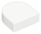 Tile, Round 1x1 Half Circle Extended (White)