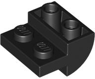 Slope, Curved 2x2 Inverted with 2 Recessed Studs (Black)
