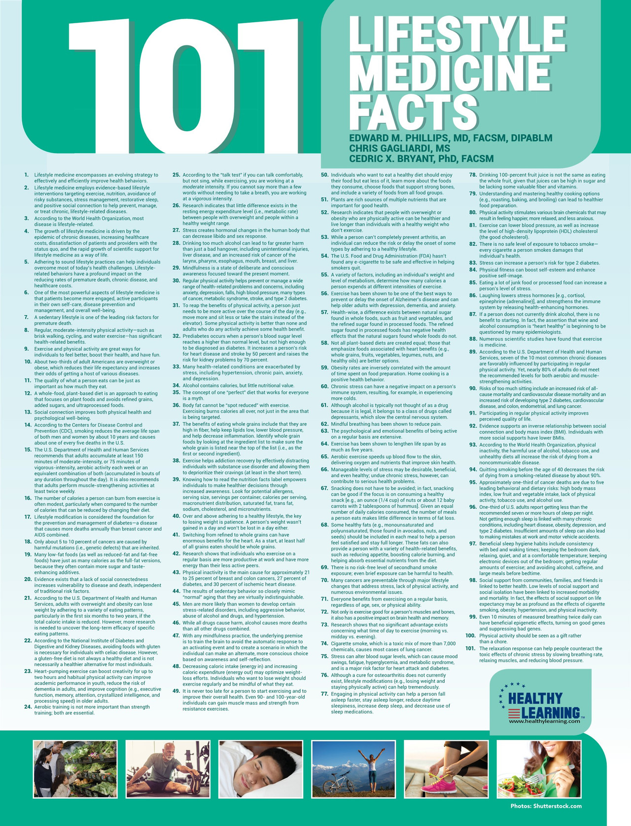 101 Lifestyle Medicine Facts - Poster - Healthy Learning