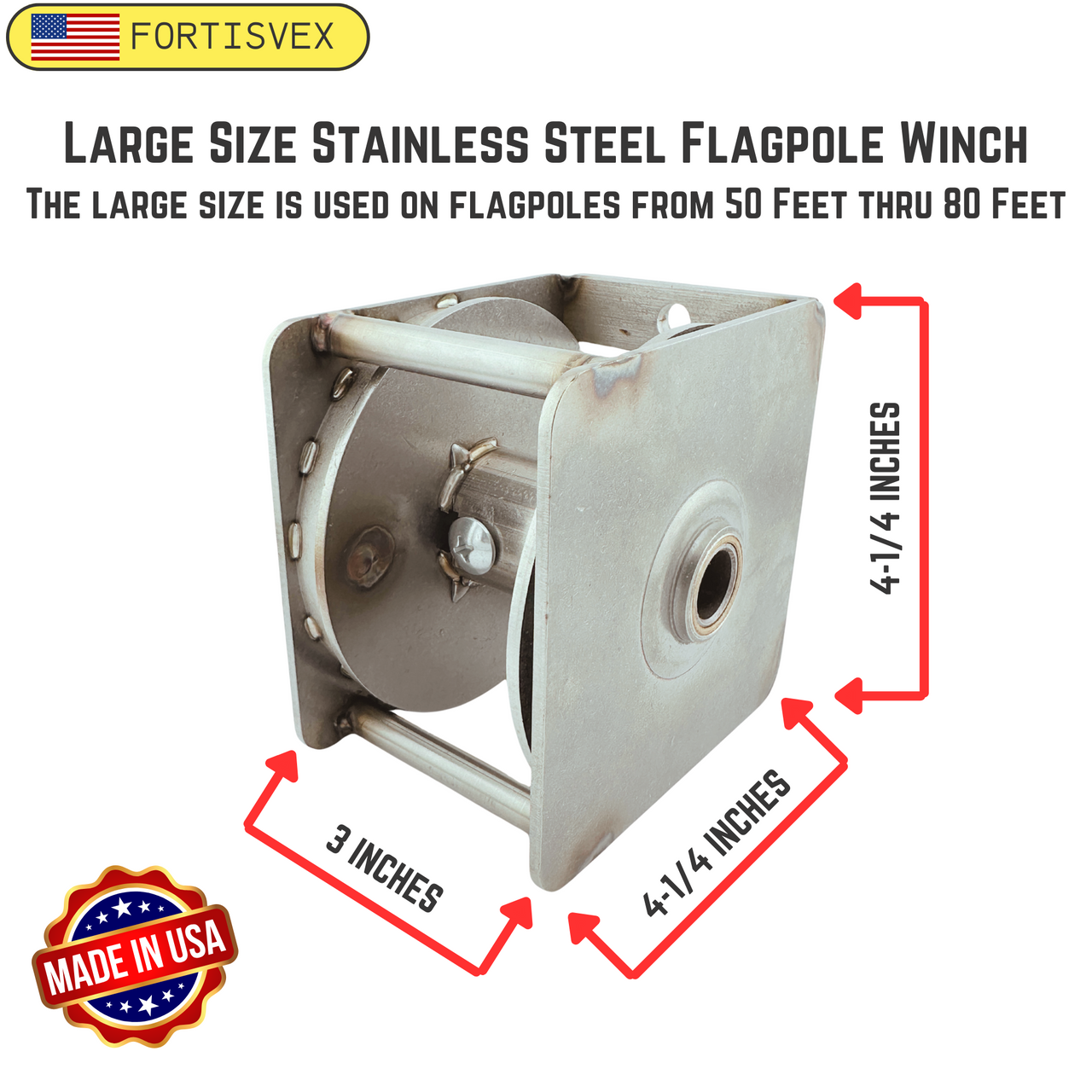 Large Size Stainless Steel Flagpole Winch 360048