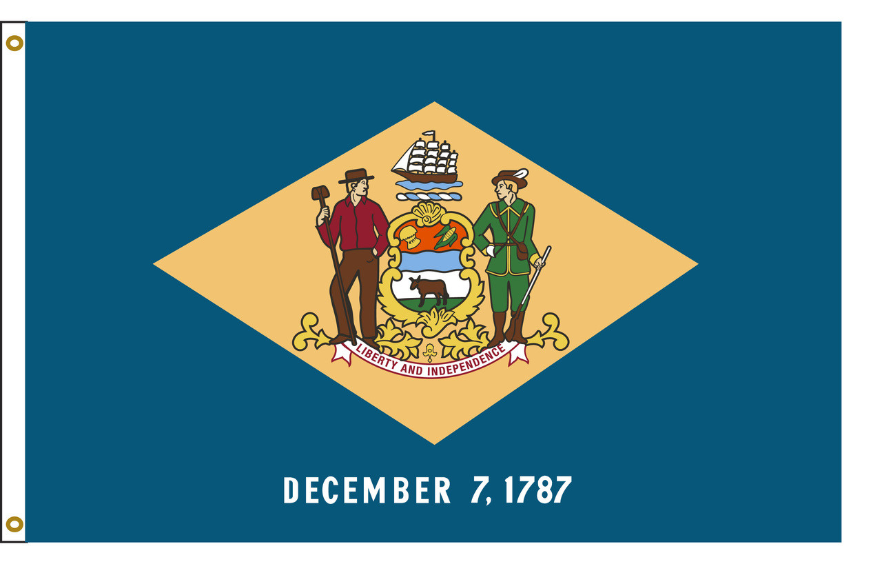 Delaware Colony Flag Large, Vertical, Printable Delaware State Flag,
