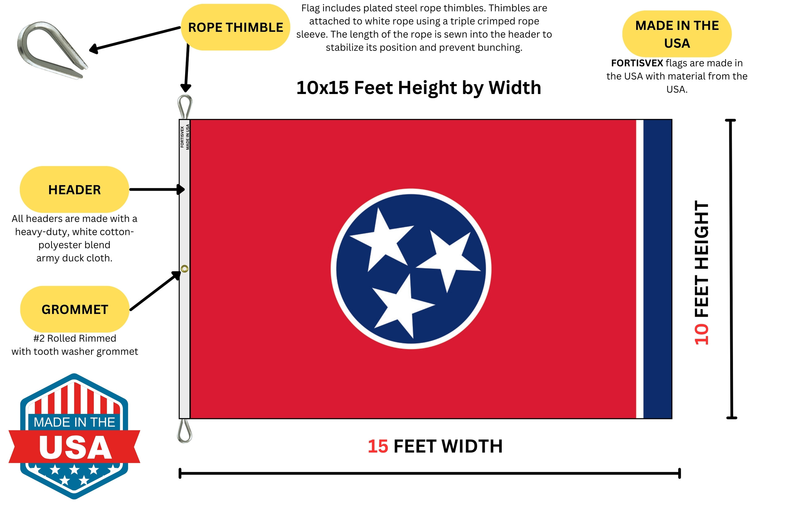 Tennessee State Flags | Tennessee State Flag for Sale