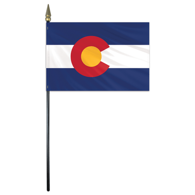 Colorado State Stick Flag 4x6 Inches Polyester by Valley Forge Flag ...